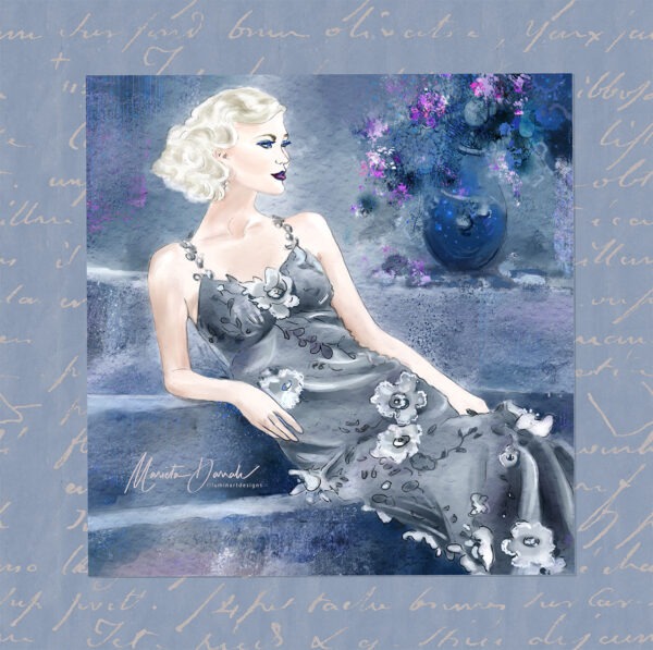 lady in blue dress painting – Illuminart Designs